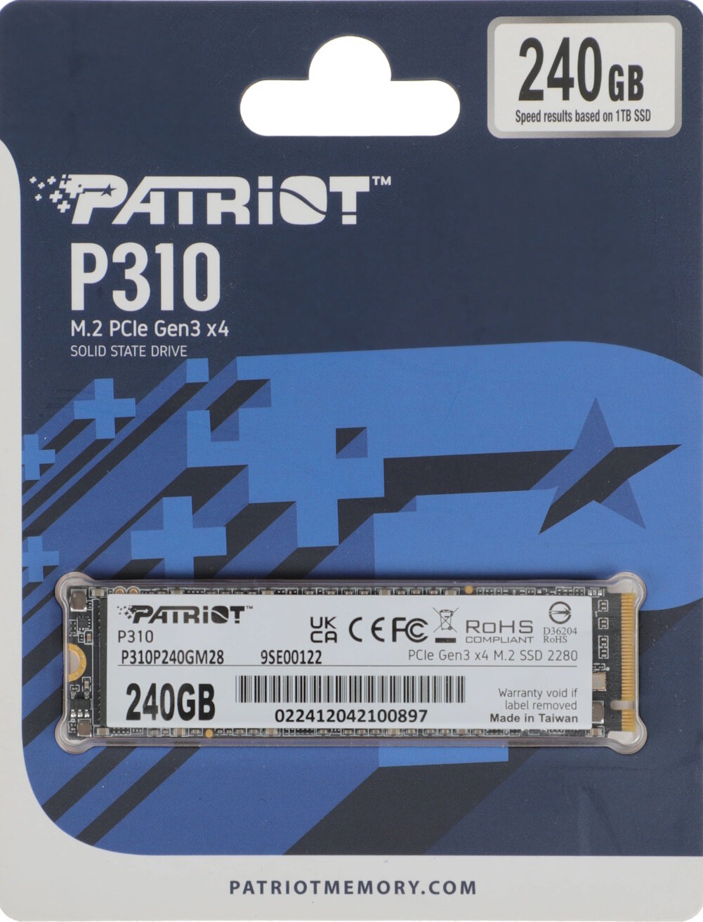 SSD-накопитель M.2 Patriot P310 240 ГБ NVME 2280