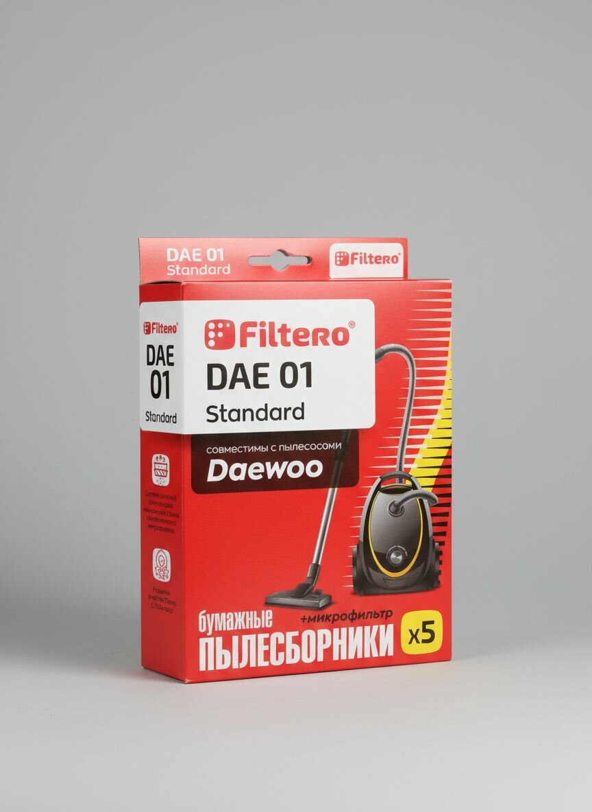 DAE 01 Standard,5шт.+фильтр, мешки для пылесоса DAEWOO, POLAR Filtero