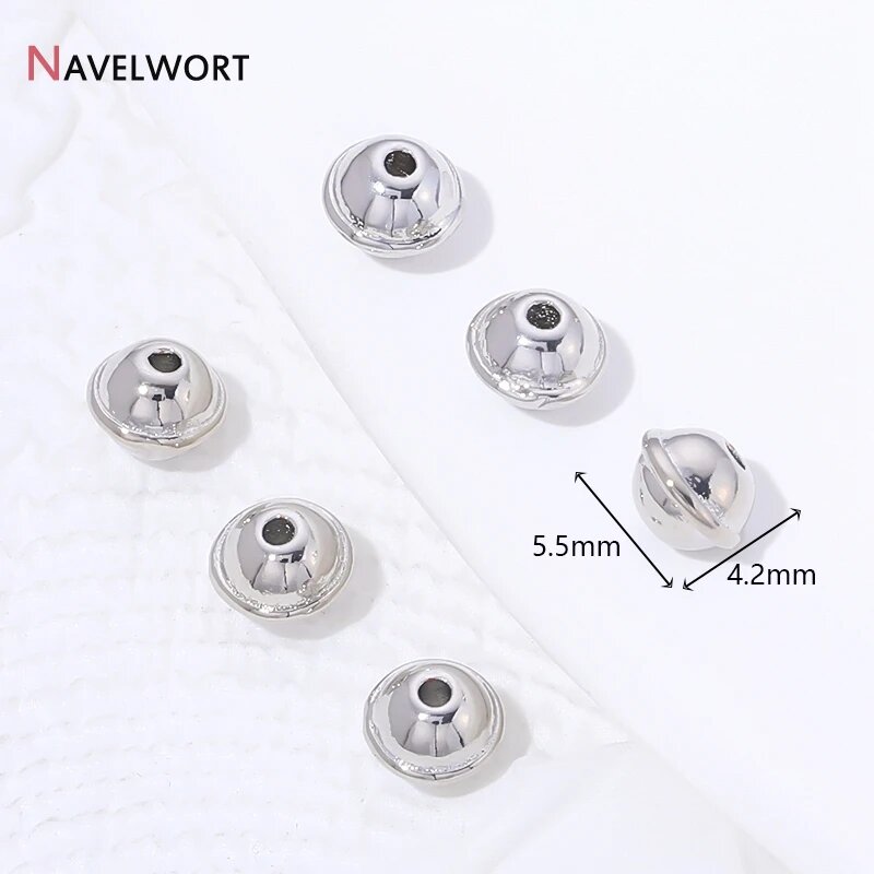 Разделители для бусин, Бусины-разделители из латуни с позолотой 18K в форме летающей тарелки для изготовления ювелирных изделий, круглые бусины-разделители для браслетов, аксессуары для создания украшений