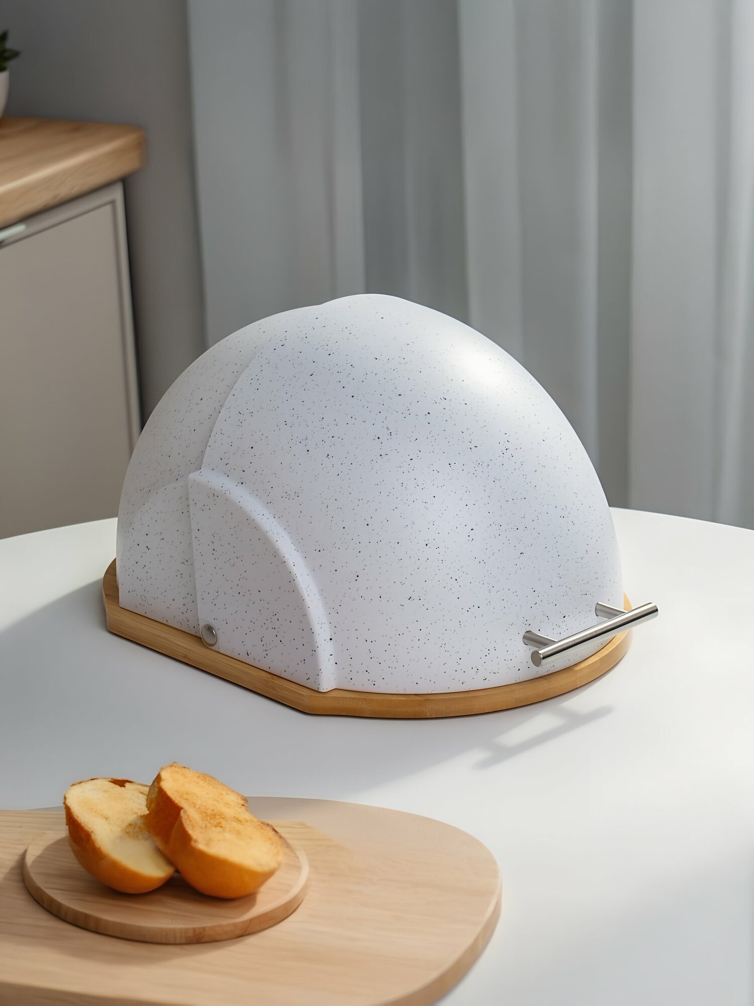 Хлебница с крышкой, пластик, бамбук, 37х26.5х19.5 см, Y4-9128