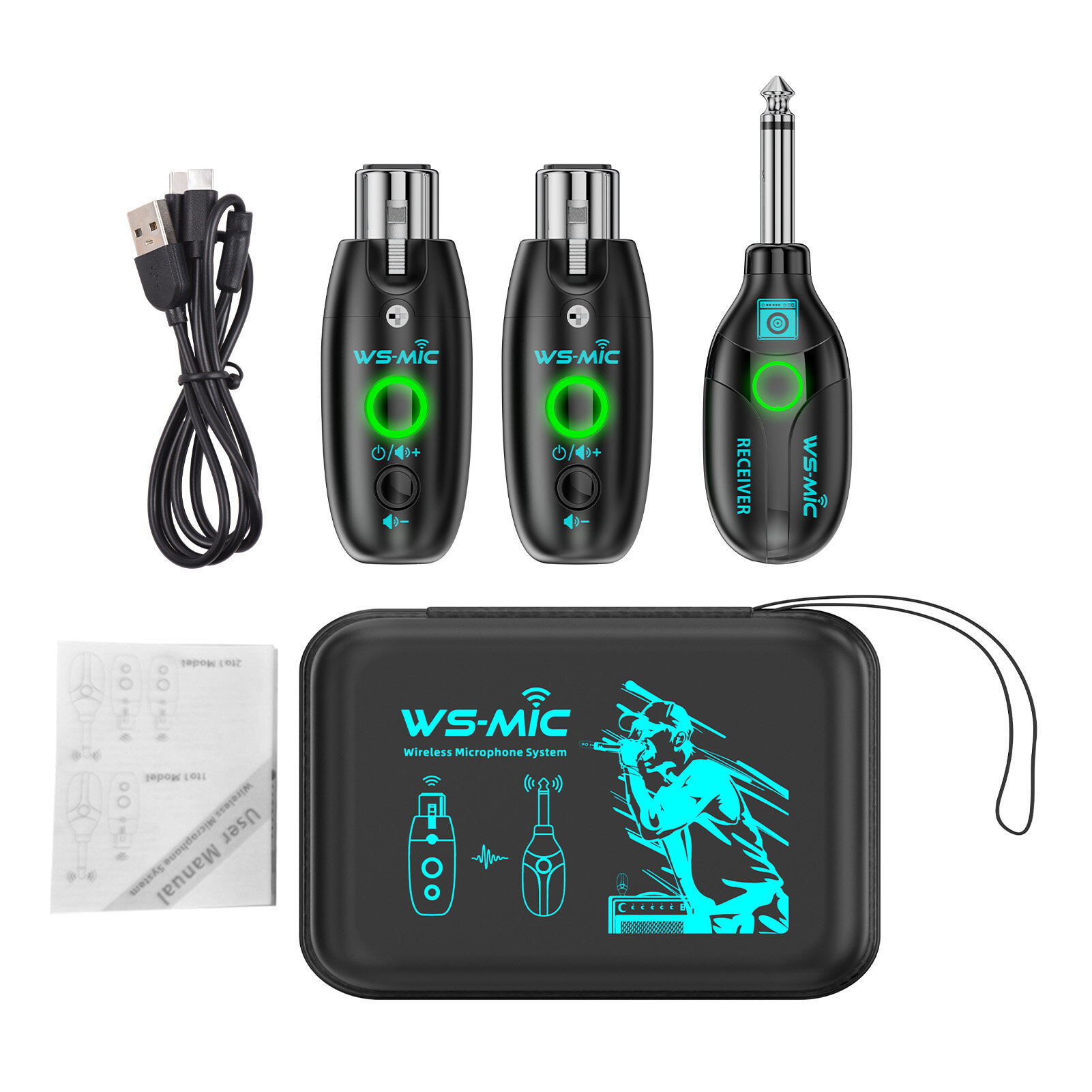 Беспроводная Микрофонная Система: Радиус 30 М, Высокое Качество Звука 24-Бит/192 КГц - Беспроводной Микрофон С Автоматическим Подавлением Шума Для Радиомикрофона Для Подкастов, Музыкантов И Видеосъемки