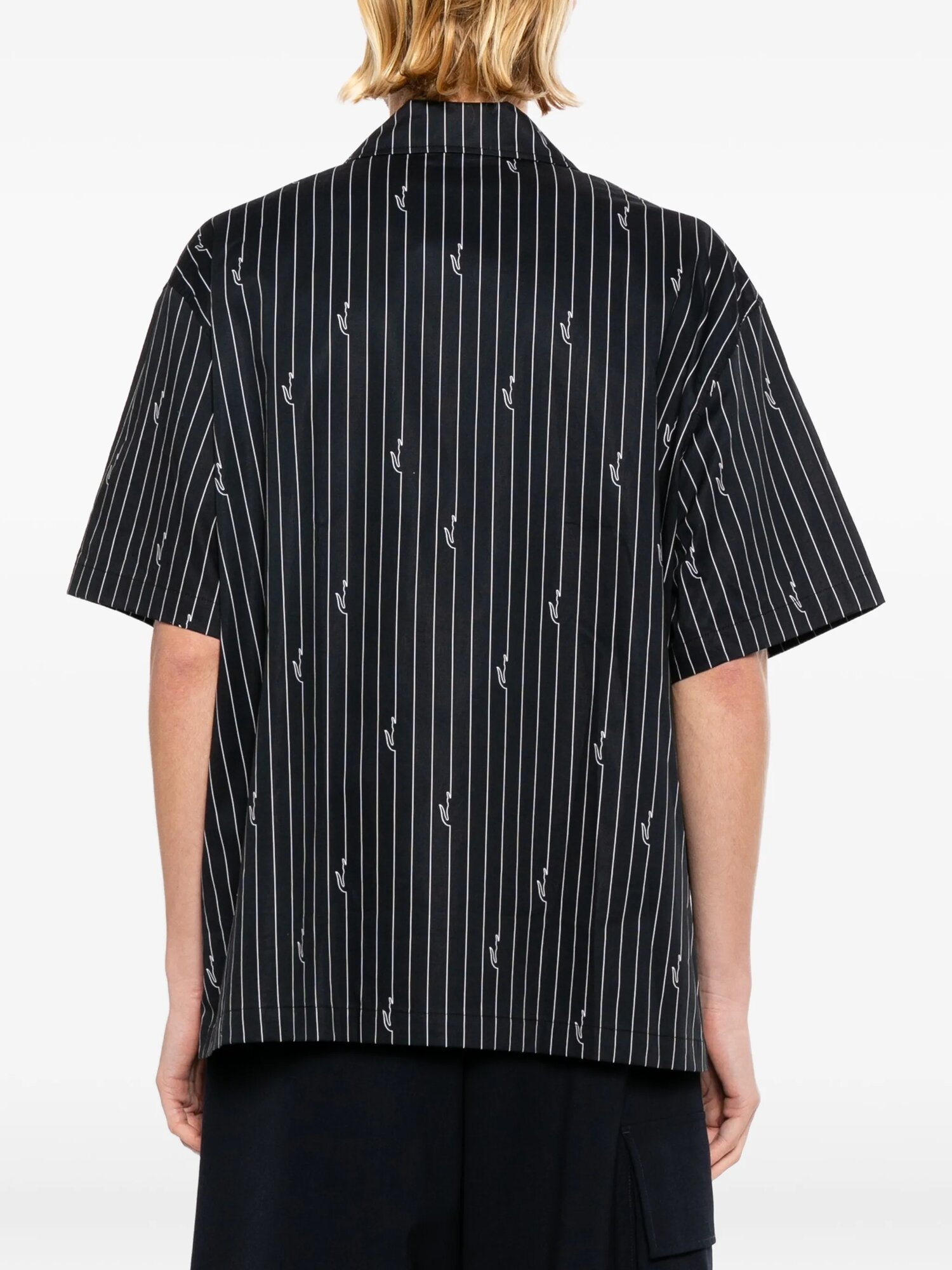 Рубашка LACOSTE Striped twill shirt, размер M, Синий принт — фото 1