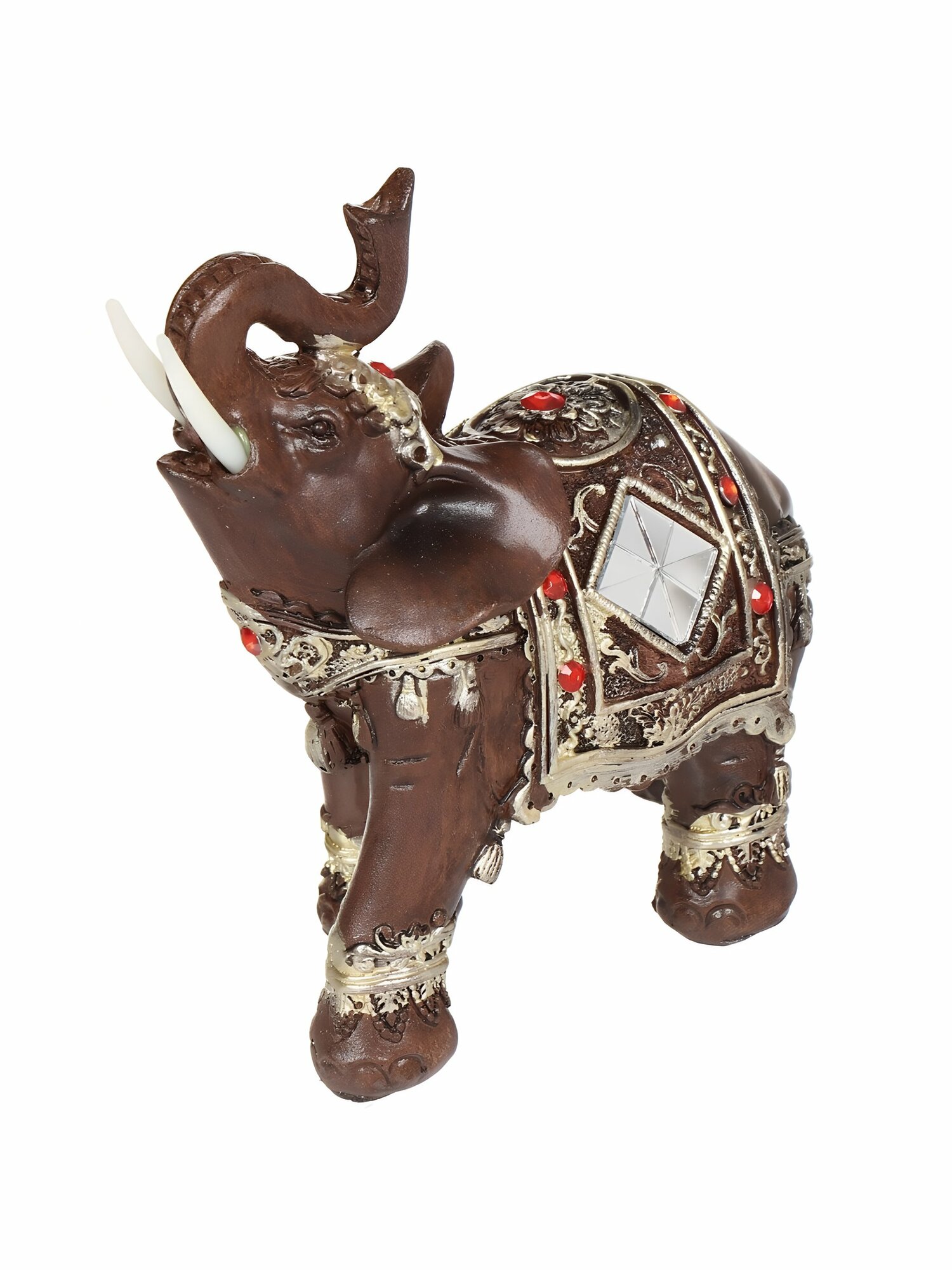 Статуэтка Слон декоративная 13 см, коричневая фигурка для интерьера на удачу и счастье, подарок в дом Y4-3175
