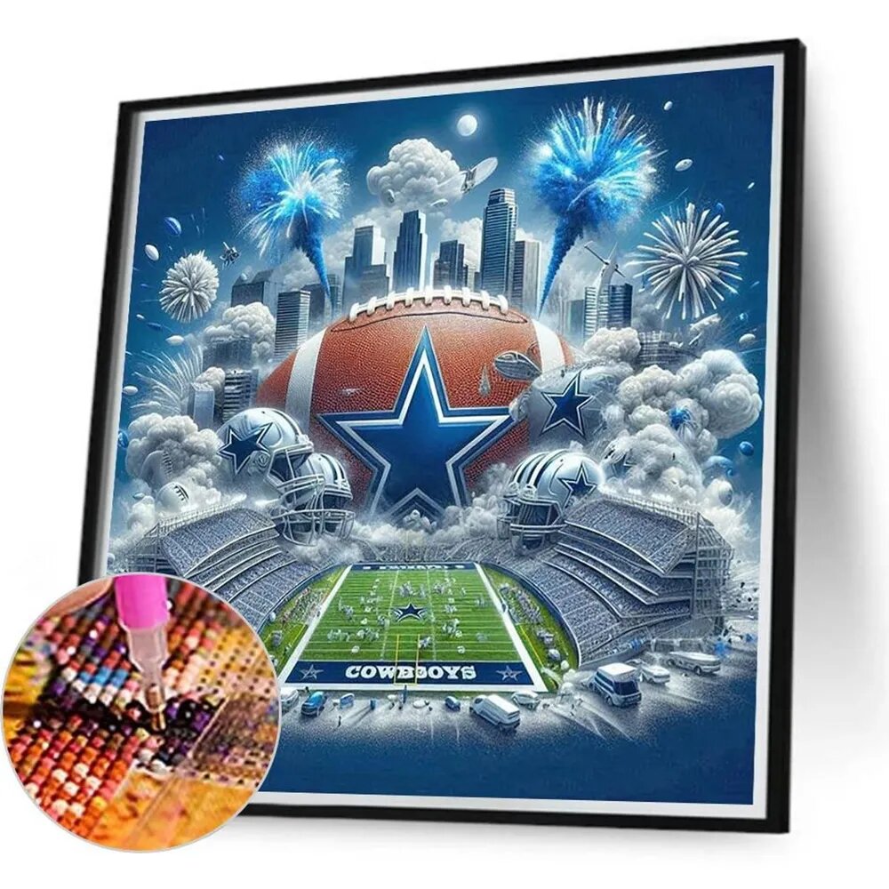 Диамантная картина Dallas Cowboys, 40 40 см, 5D, смола