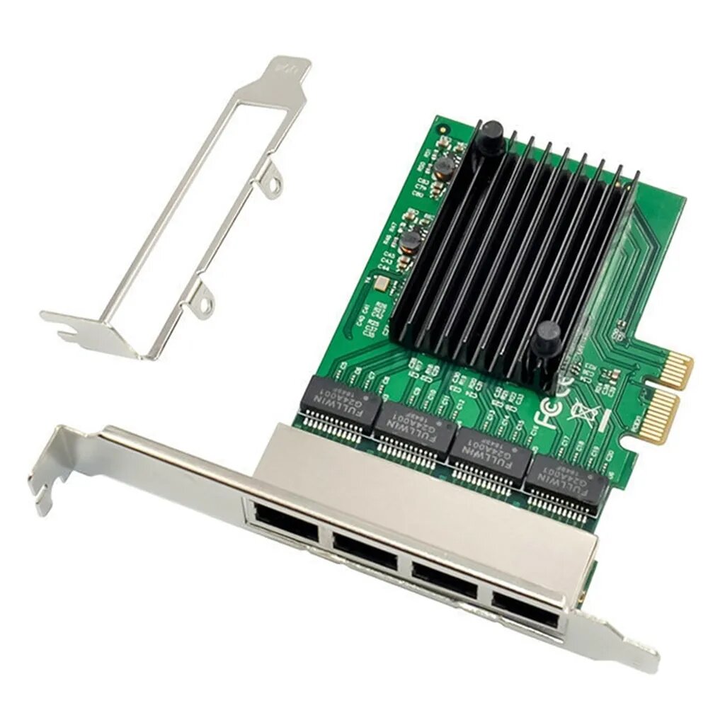 RJ-45 4-портовый серверный адаптер Ethernet Гигабитная сетевая карта Интерфейс PCI-E X1