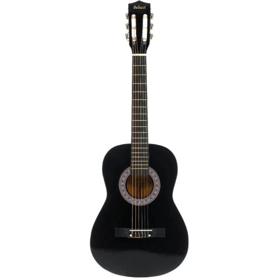 Классическая гитара Belucci BC3605 BK FULL, с медиаторами, чехлом, ремнём, струнами, чёрный