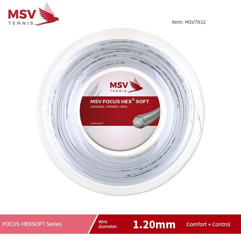 MSV Focus-HEX SOFT Полиэстерная теннисная лента 1.20 мм белая 200м катушка Профессиональная прочная