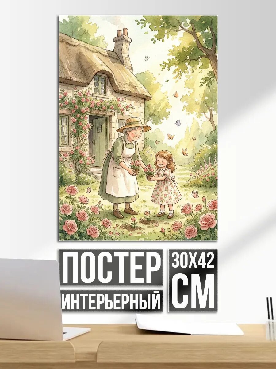 Постер на стену Сад в Деревни