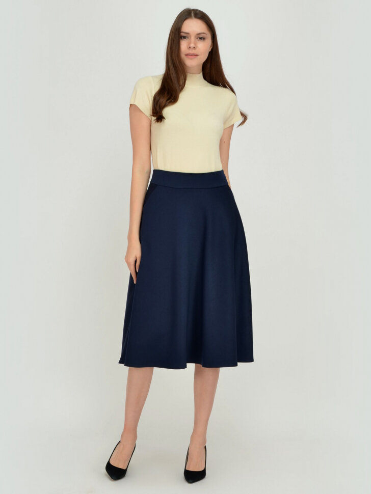 Юбка женская офисная повседневная нарядная осенняя расклешенная в клетку трапеция миди