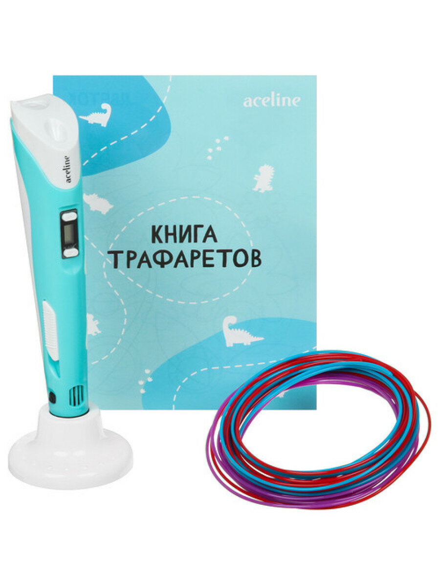 3D-ручка с пластиком Aceline RP101B голубой