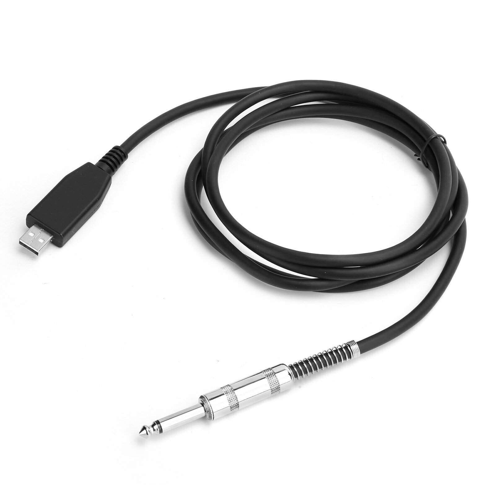 USB -гитарный кабель USB Мужчина до 6,35 мм моно -разъема шнурной гитары для ПК записи кабель2 м