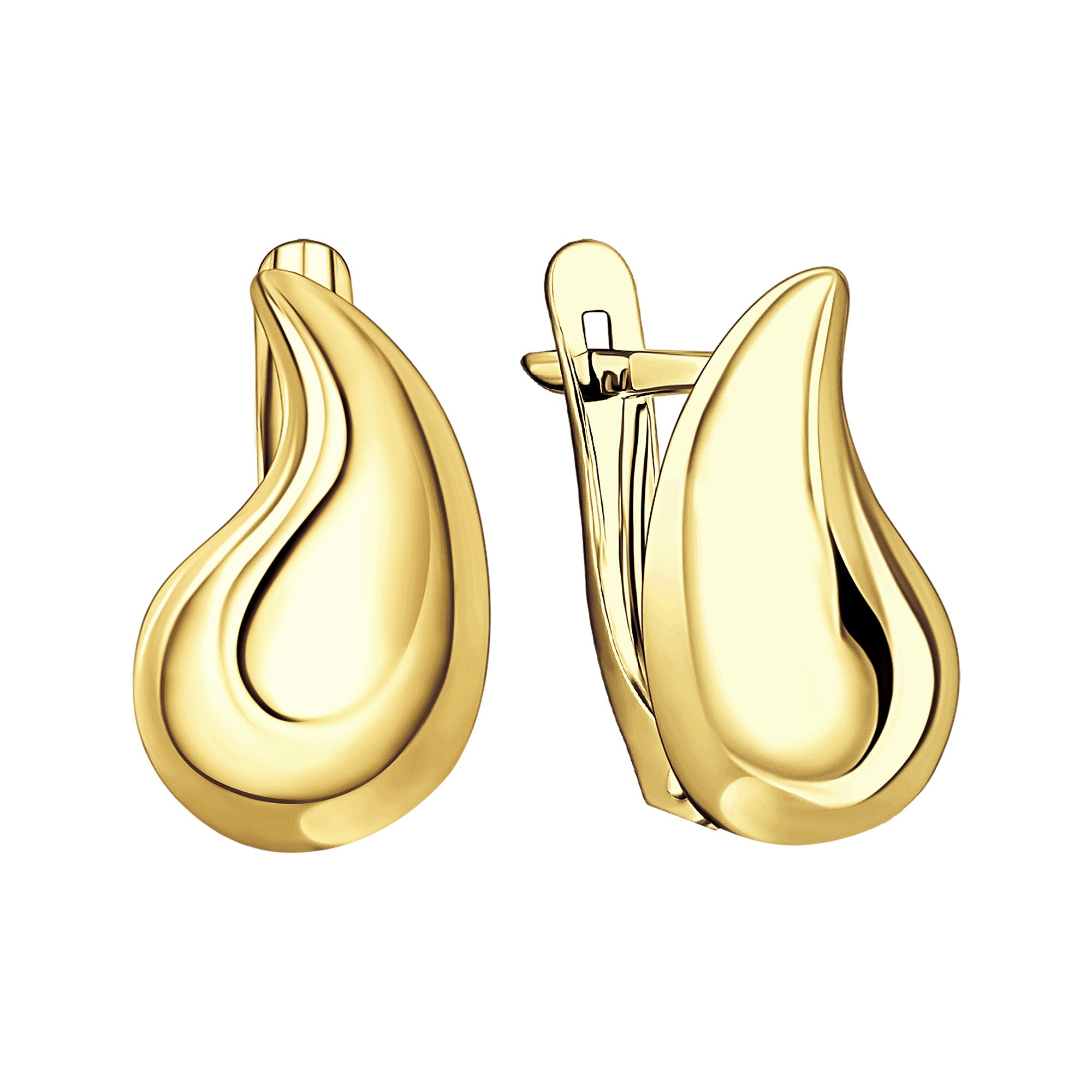 Серьги, серебро, 925 проба, золочение