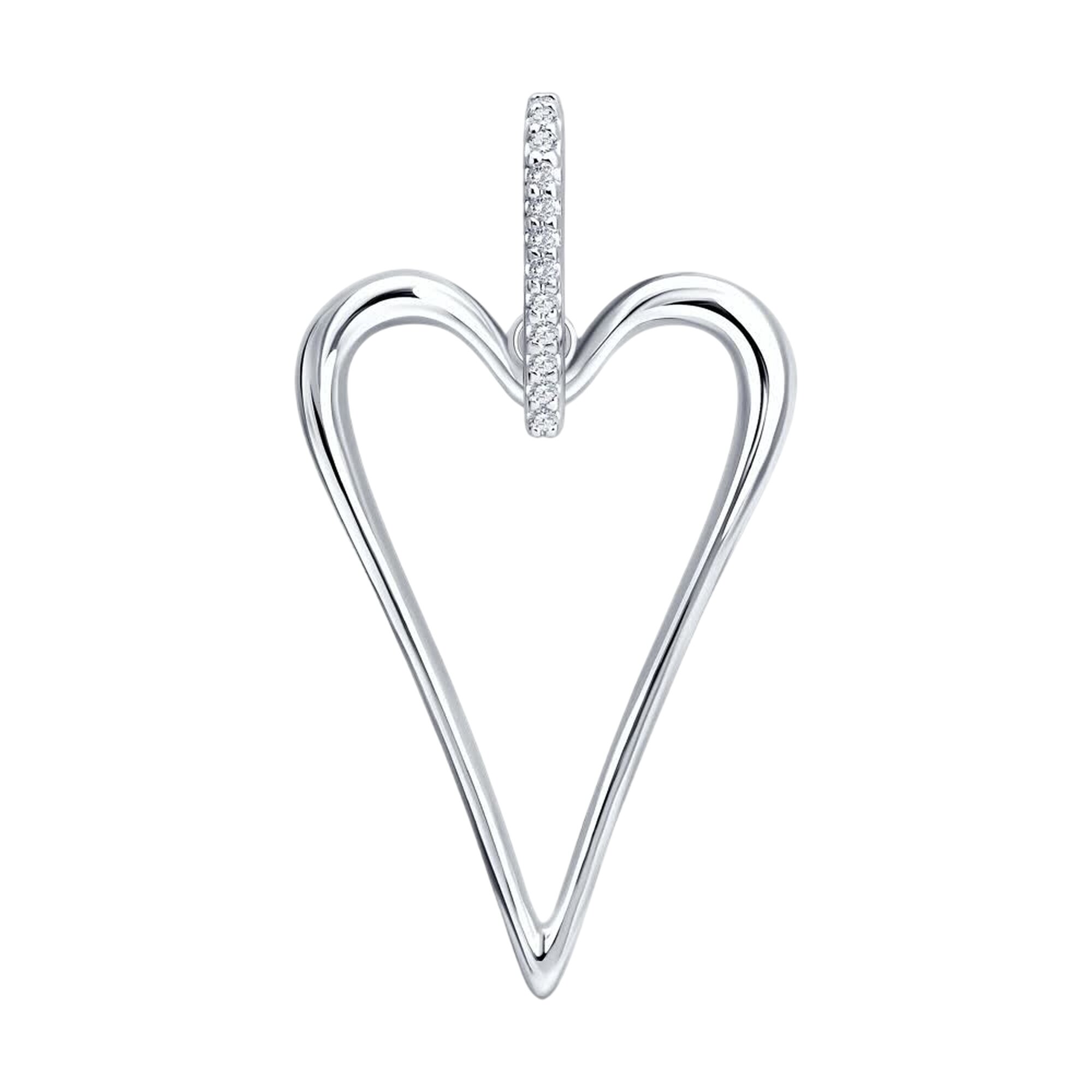 Подвеска Diamant online, серебро, 925 проба, родирование, фианит