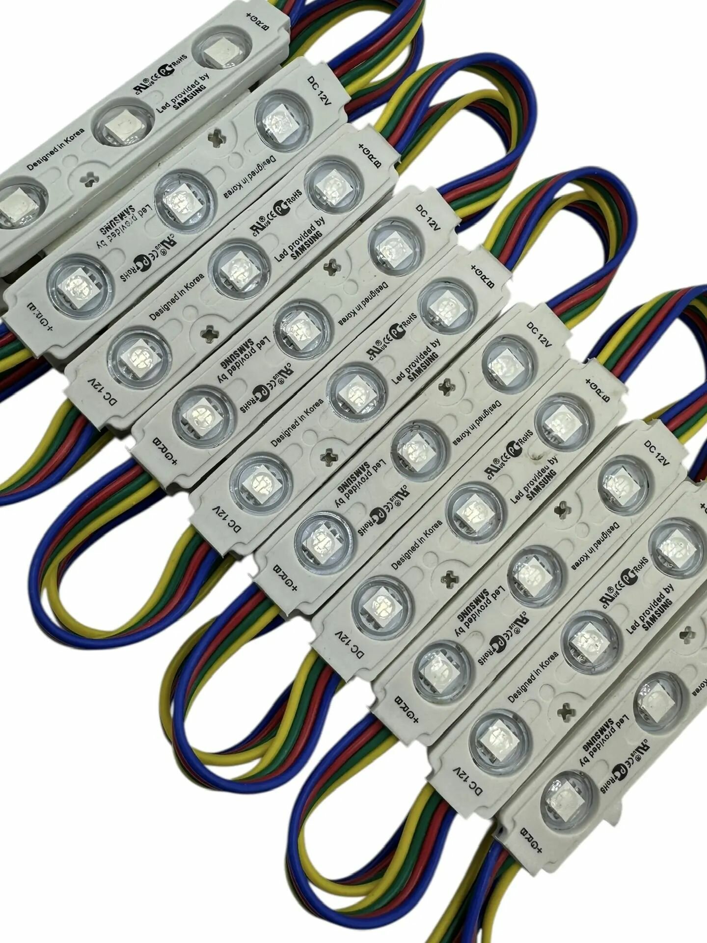 Светодиодный линейный модуль 3SMD 12V 1,5W (RGB) IP65 20 шт