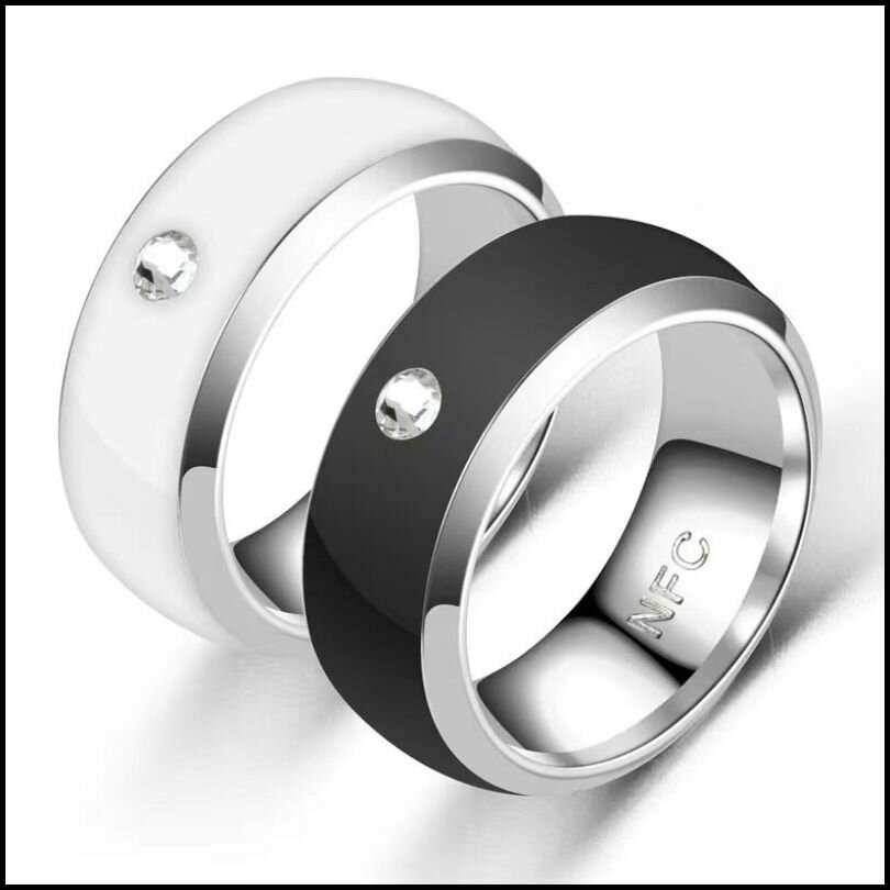 Кольцо Smart NFC Ring, черное и белое, несколько размеров
