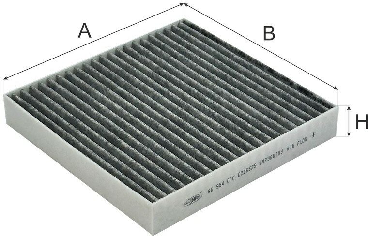 Фильтр салона GOODWILL AG 954 CFC Jaguar Xf X250 2.7 Diesel V6 207 л. с. 03.2008-04.2015, угольный