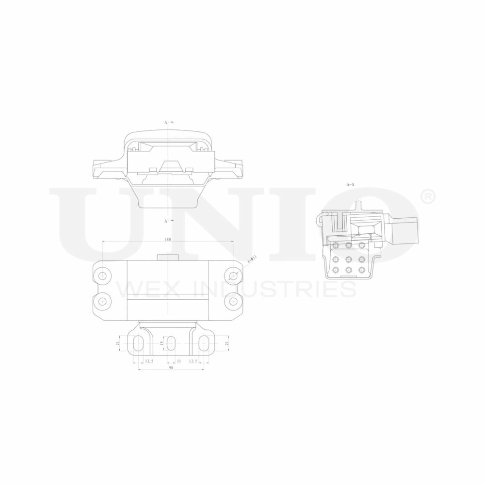 Опора двигателя левая UNIO RMP-15136 Vw Passat B6 05-, Skoda Superb 3T4,3T5 09-