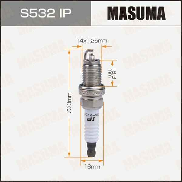 Свеча зажигания MASUMA S532IP Iridium+Platinum HB6AIX-11P Iridium+Platinum Hb6Aix-11P
