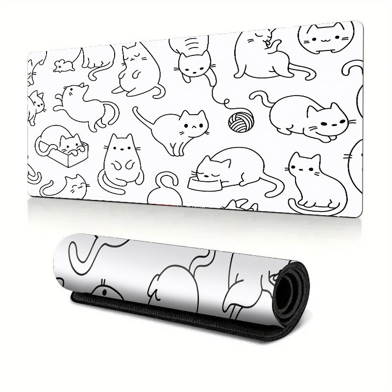 Коврик для стола и клавиатуры игрового типа с аниме тематикой анти скользящий увеличенный размер на основе резины