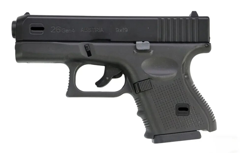 Гидробольный Орбиз Пистолет Glock 26 - механический, Орибиган стреляет водяными мягкими гелевыми пулями, черный