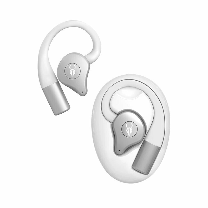 Беспроводные наушники Open-Ear Bluetooth 5.4 для спорта и езды на велосипеде, новая модель 2025, серебристый цвет,