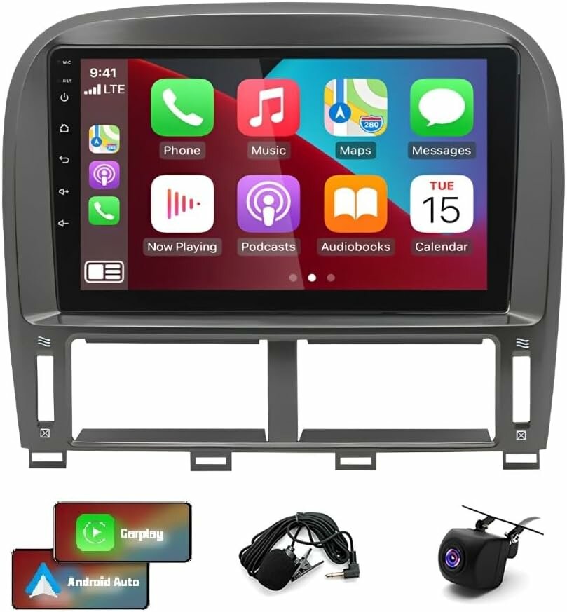 Автомобильная стереосистема Android 13 для Lexus LS430 2001, 2002, 2003, 2004, 2005, 2006, 9-дюймовый HD-экран с