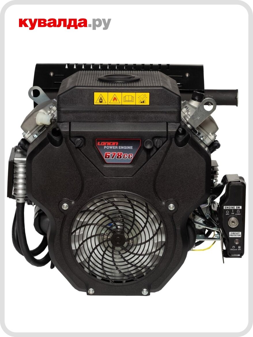 Бензиновый двигатель LONCIN LC2V78FD-2 (A type) D25.4 20А 24 л. с. (вал 25,4 мм, 20А, эл. стартер)