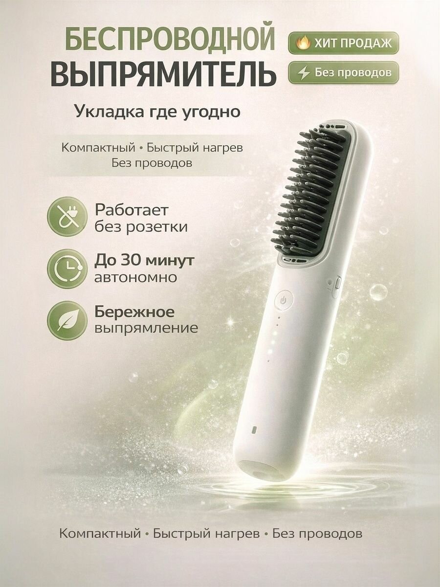 Беспроводная расческа, выпрямитель для волос Mi Wireless Hair Straightener