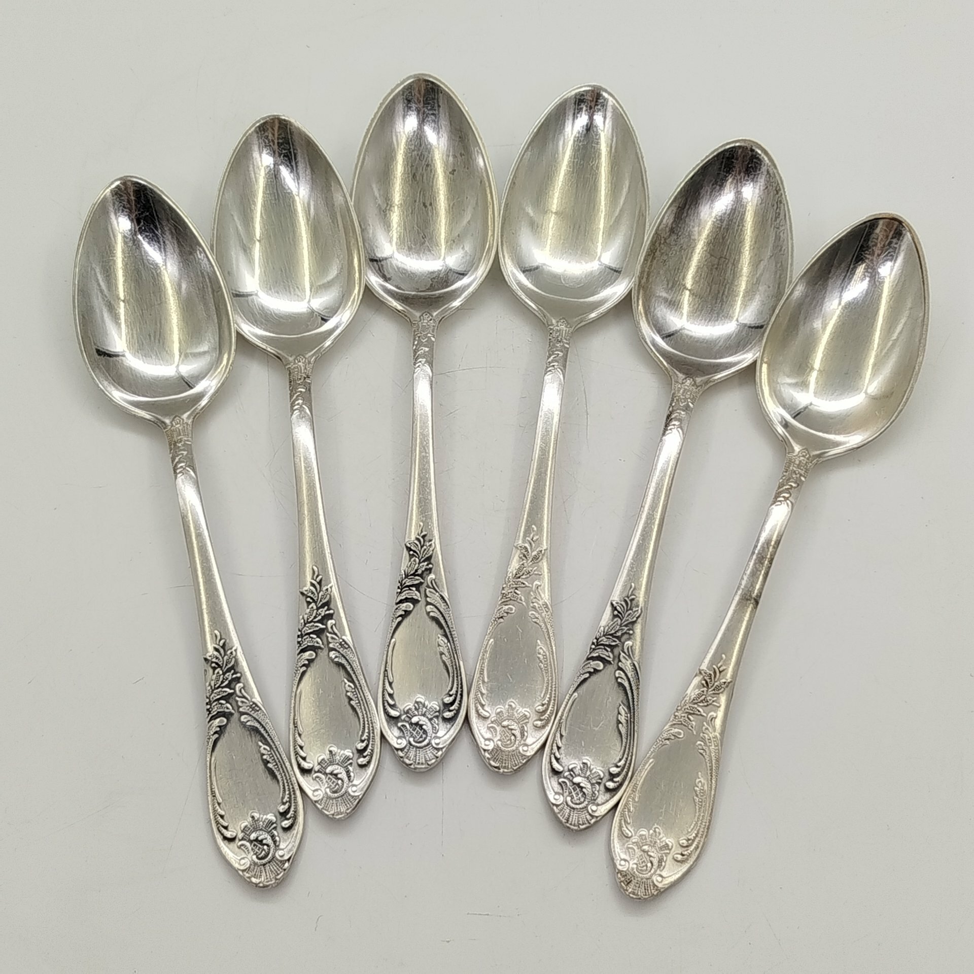 Набор из 6-ти столовых ложек с растительным декором, мНЦ (медь-никель-цинк)