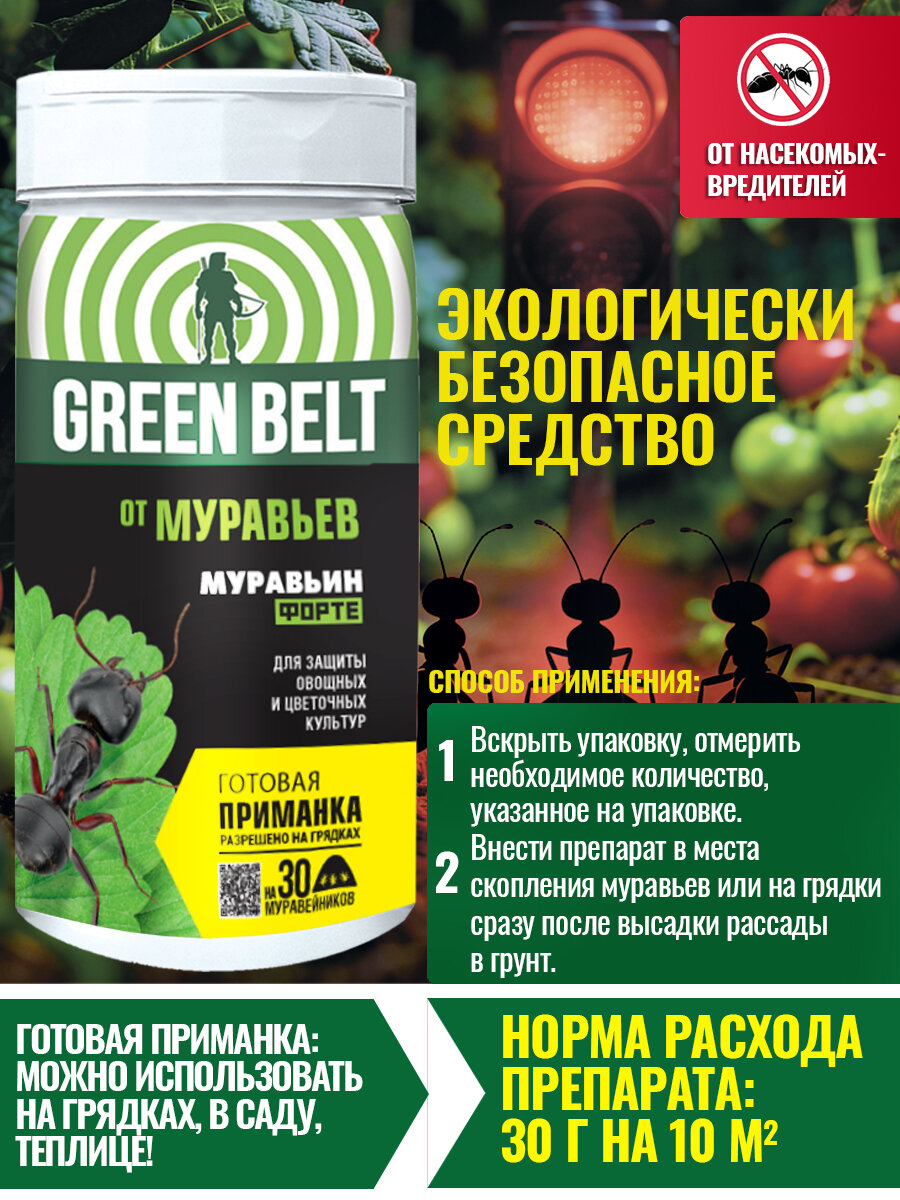 Средство для защиты от муравьев GREEN BELT "Муравьин FORTE", 90 гр — фото 1