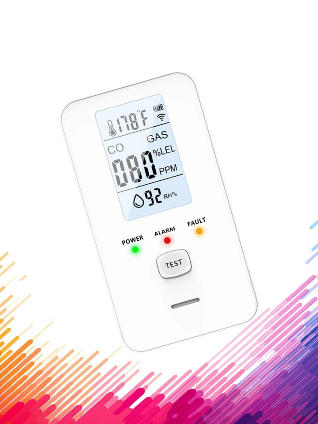 Газоанализатор 4-в-1 для домашней и офисной безопасности, Белый - Обычный стиль