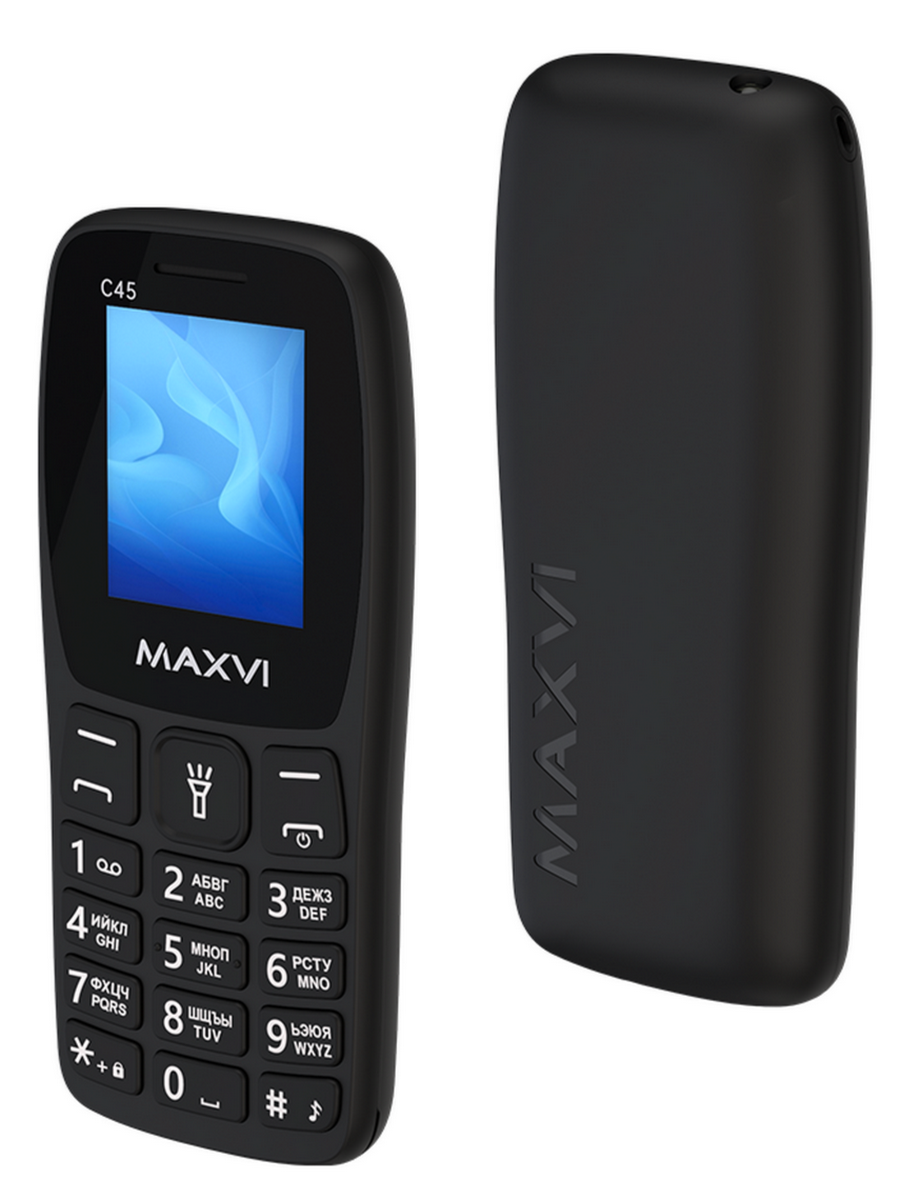 Мобильный телефон Maxvi C45 Черный 2 sim TFT 800 mAh RU