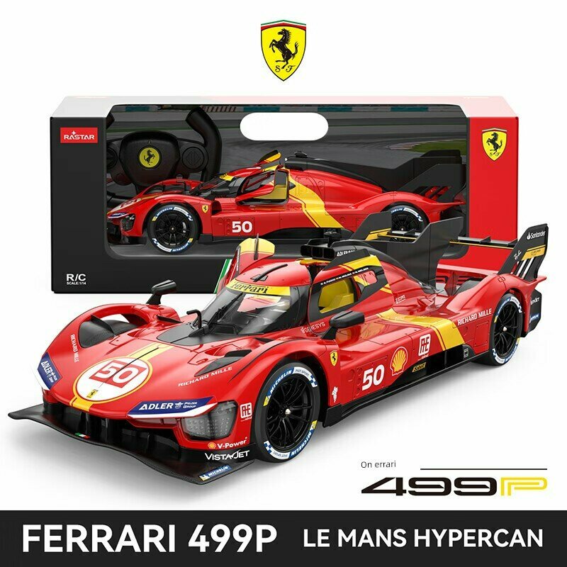 Масштаб 1:14, Радиоуправляемая машина Ferrari 499P для детей, зарядная модель с базовым комплектом
