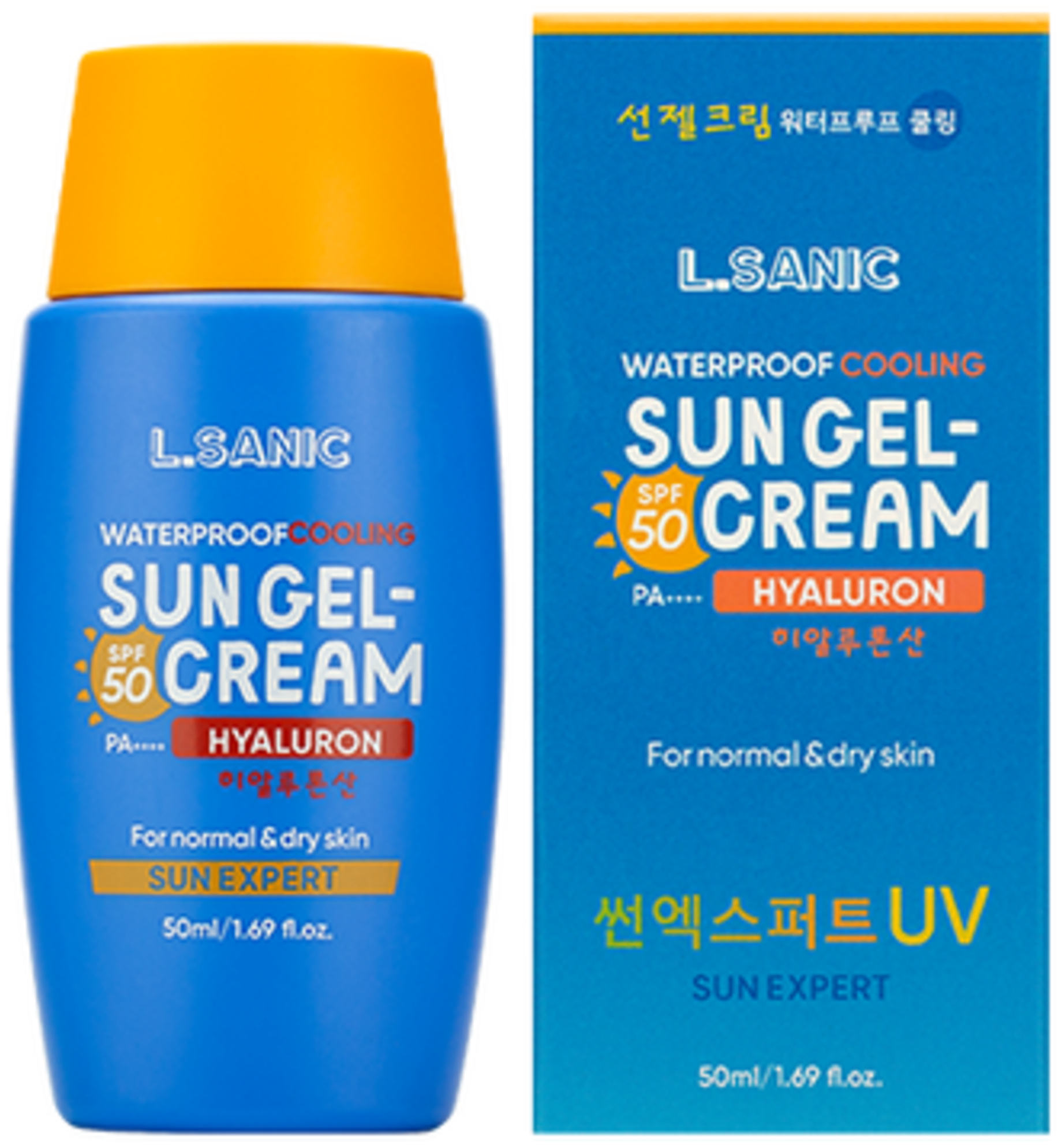 L.Sanic Гель-крем для лица солнцезащитный - sun expert hyaluronic acid gel-cream spf 50/pa++++, 50мл