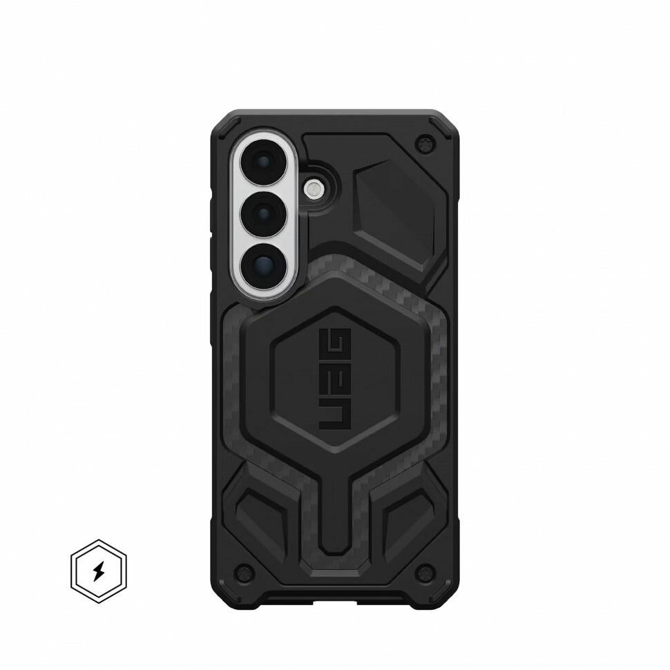 Чехол Uag Monarch PRO для Samsung Galaxy S26 совместим с MagSafe, карбон (Carbon Fiber)