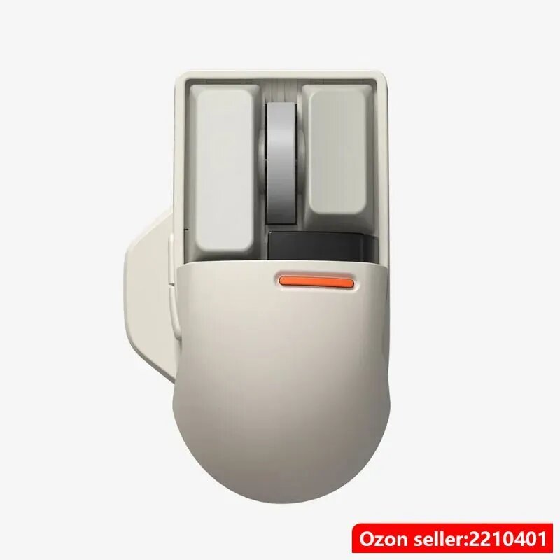Мышь беспроводная Lofree Touch Block, Bluetooth / 2.4GHz и проводная, светло-серый, коралловый