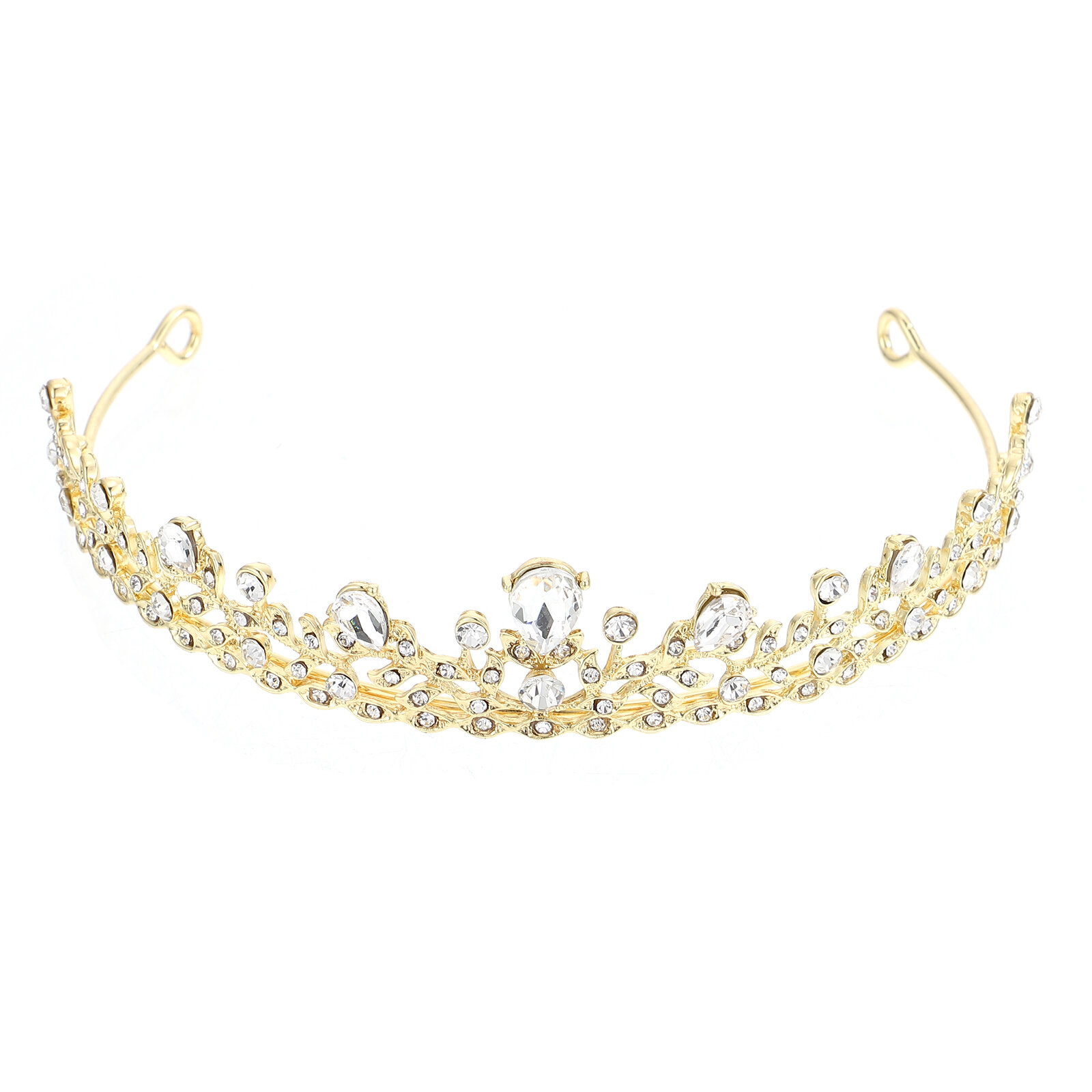 Золотая металлическая свадебная диадема с кристаллами для женщин