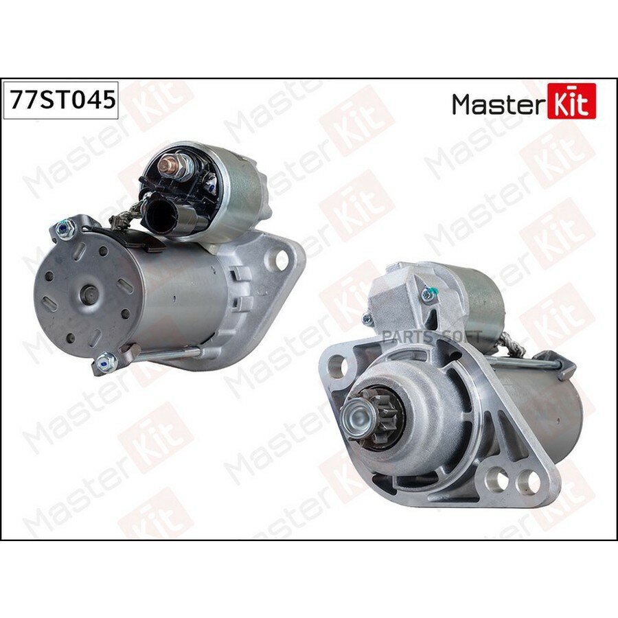 Стартер Audi A3 03-15, Skoda Octavia II(1Z3) 04-13, VW Golf V(1K1), Polo(9N) 01-12 (1,1kW) MASTERKIT 77ST045 | цена за 1 шт