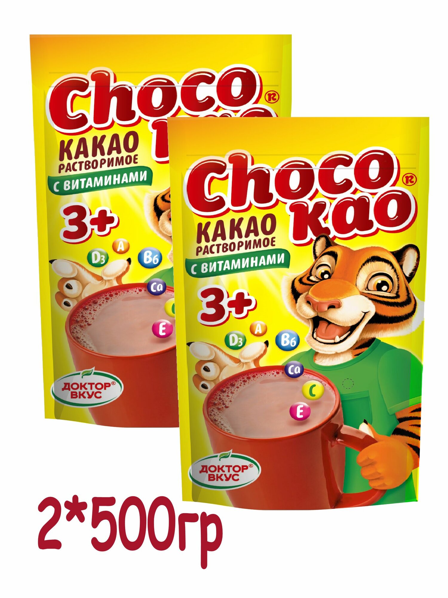 Какао растворимый CHOCOKAO с витаминами, 2уп*500 гр