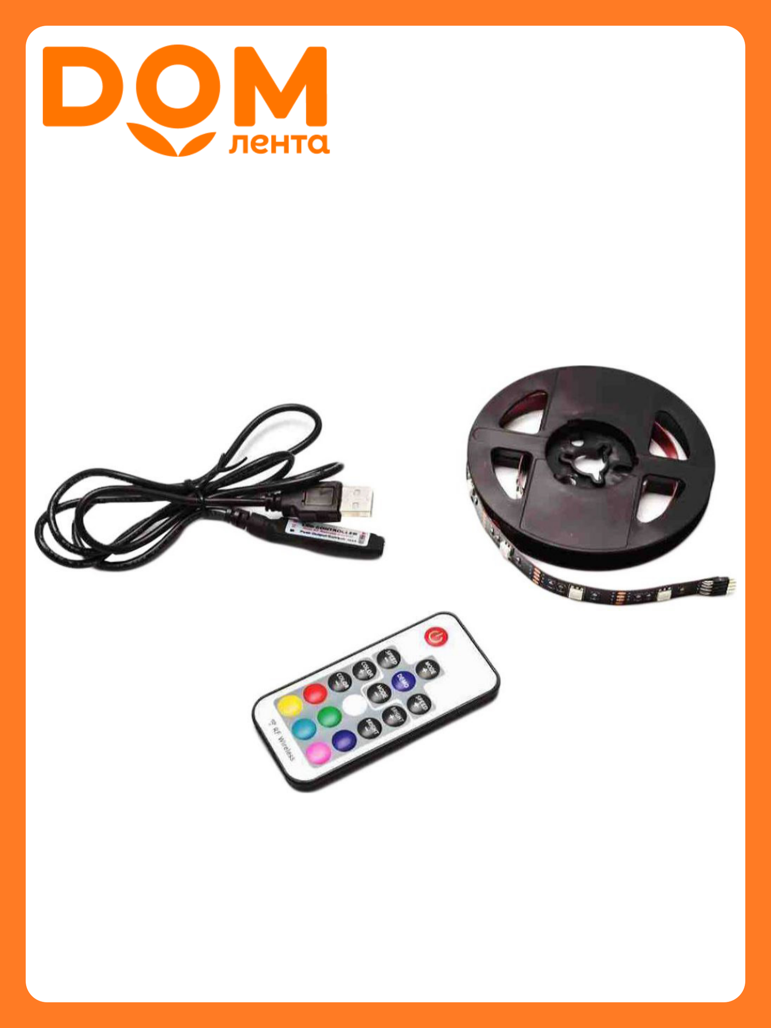 Светодиодная лента Apeyron Electrics SMD 5050 30LED IP20 5В 7,2Вт RGB 0,5 м
