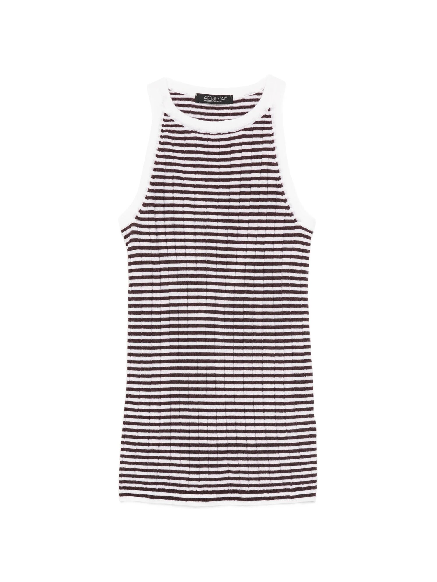 Топ ARAGONA Striped-pattern ribbed top