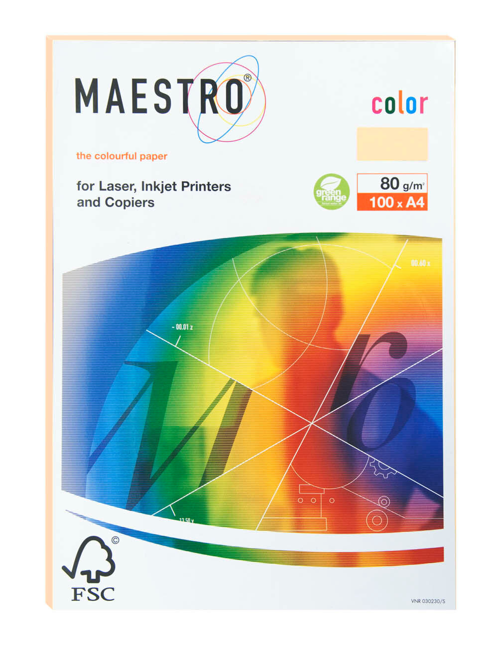 Бумага Maestro color А4, 80 г/м2 Pastell/pale cr20 (кремовый) 100 л cr20