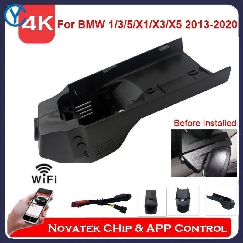 4K видеорегистратор с Wi-Fi для BMW 1/3/5/X1/X3/X5 2013-2020, черный