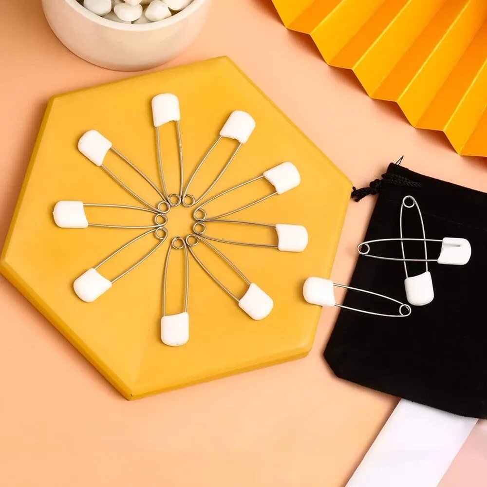 Стальные безопасные булавки с пластиковым наконечником для детских пеленок и слюнявчиков, 100 шт