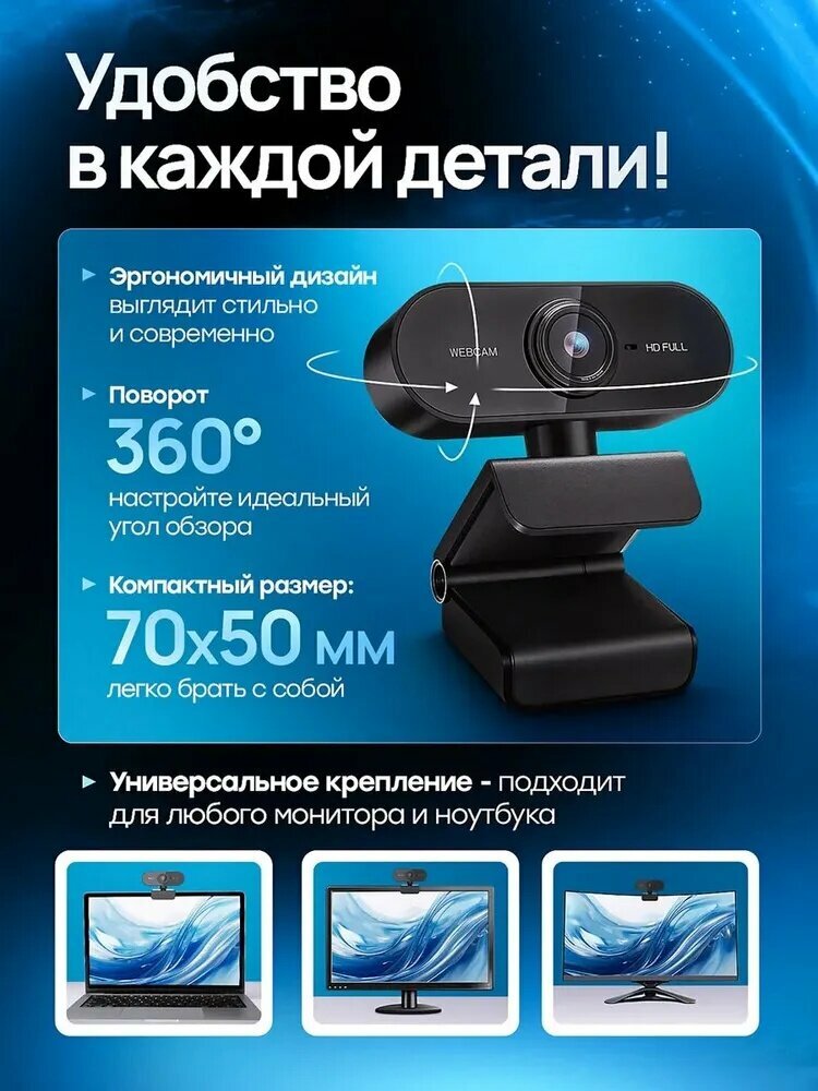 Web-камера с встроенным микрофоном FullHd — фото 1