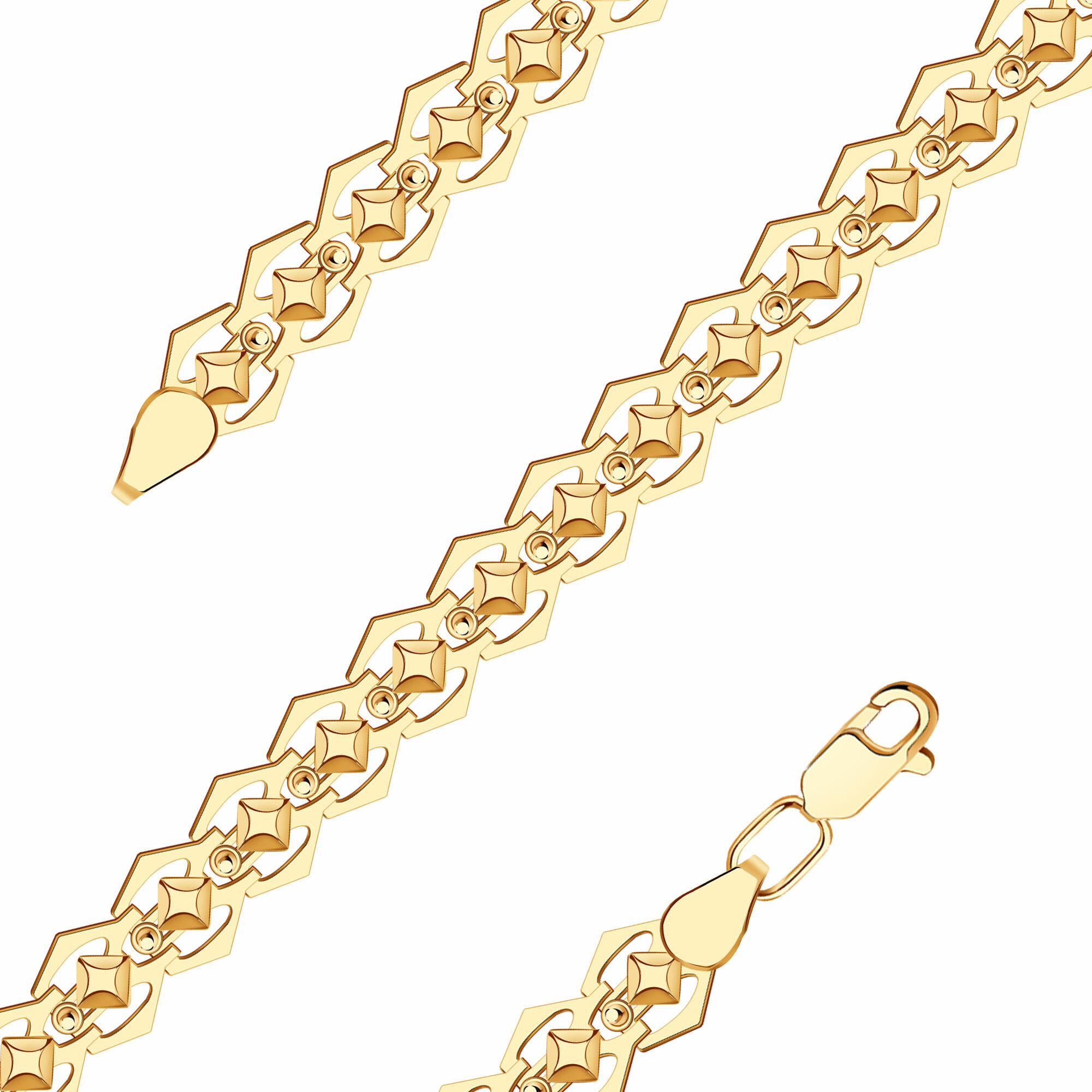 Браслет, красное золото, 585 проба