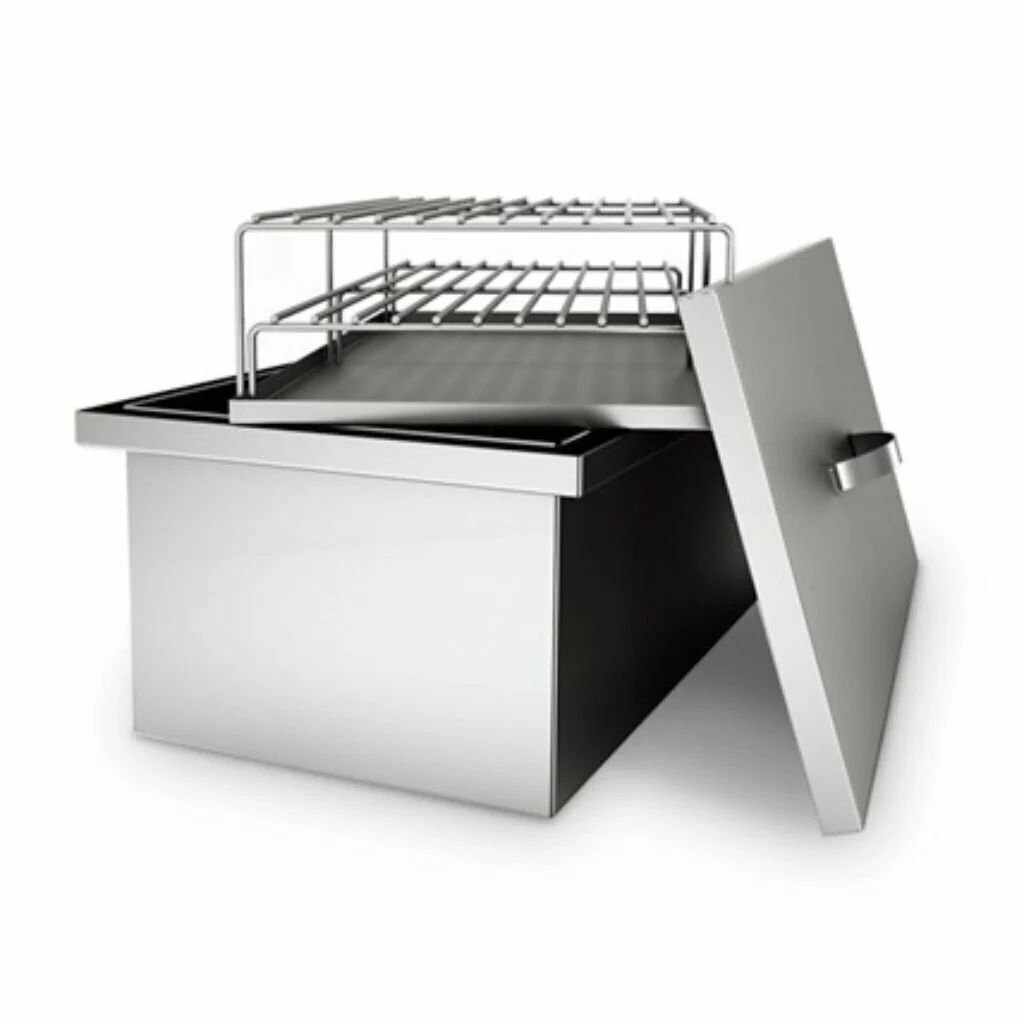 Коптильня Grillux Smoky Proof Large 2 яруса, 58.5х28.5х22 см, сталь 1.2 мм, с гидрозатвором и поддоном для дачи