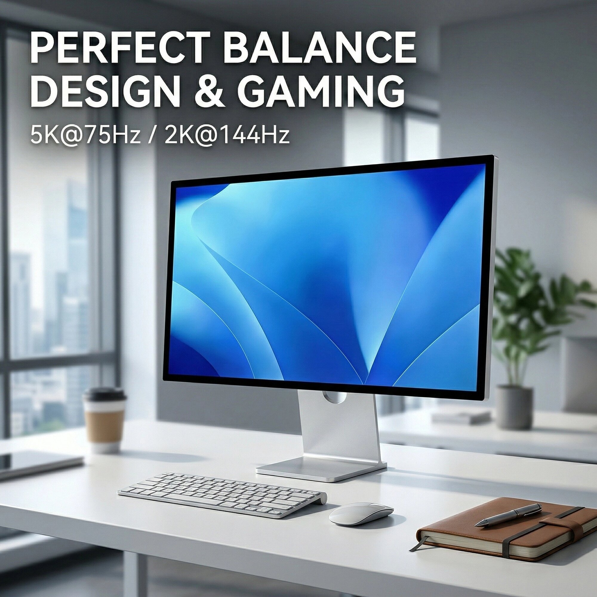 27" 5K/2K Dual-Mode для дизайна и игр | 5K75Гц/2K144Гц | QD-LED HDR1000 | 99% DCI-P3 | USB-C 90W KVM | Mac | Алюминий