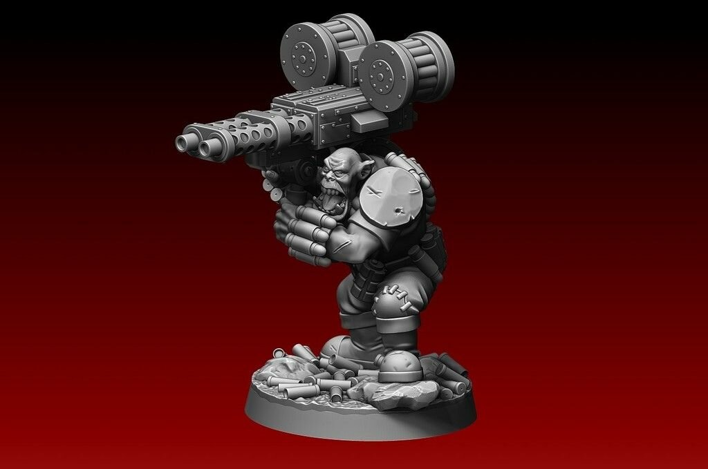 Orc Ork Big Shoota. С подставкой. Warhammer 40.000