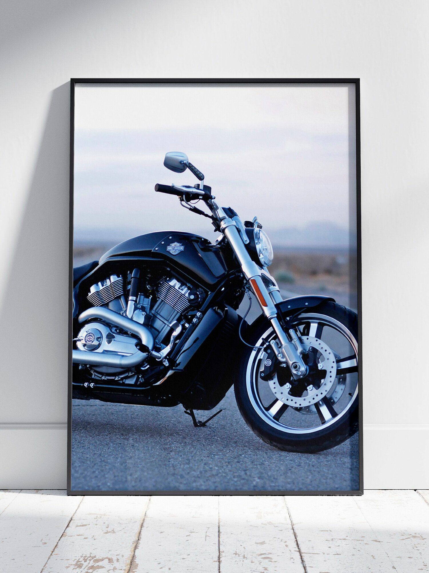 Плакат на стену для интерьера Авто и Мото (Харлей Дэвидсон V Род Маскл VRSCF - Harley Davidson V Rod Muscle VRSCF 1) A4 (21x30 см)